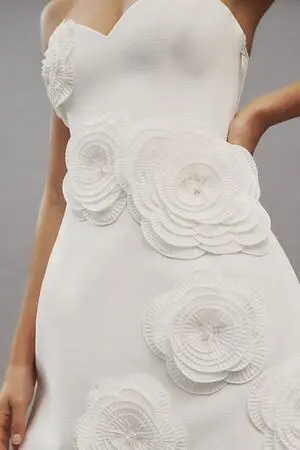 HELSI Gia Strapless 3d Floral Mini Dress - White