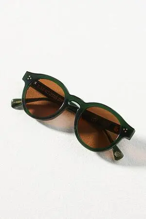 Raen Zelti Circle Sunglasses - Dark Green