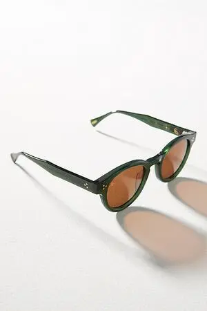 Raen Zelti Circle Sunglasses - Dark Green