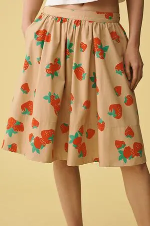 Maeve Jacie Printed Poplin Skirt