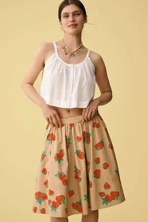 Maeve Jacie Printed Poplin Skirt
