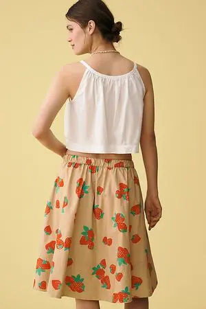 Maeve Jacie Printed Poplin Skirt