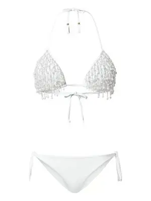 TWINSET Beaded Triangle Bikini Set - White