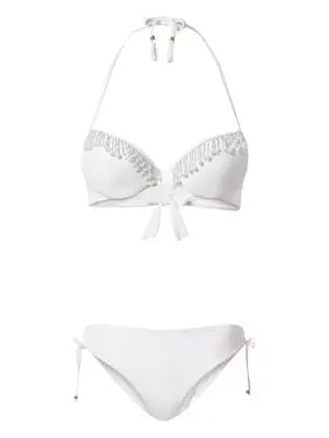 TWINSET Beaded Triangle Bikini Set - White