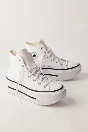 CONVERSE Chuck All Star Lift Double Stack Sneakers - White/black/white