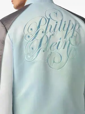 Philipp Plein Logo-embroidered Satin Bomber Jacket