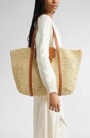 Marni Medium Trunkaroo Woven Tote - Natural