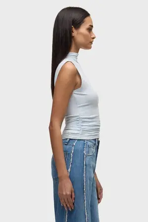 Hudson Jeans Tank With Side Seam Ruching - Ballad Blue