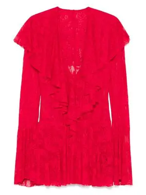 Norma Kamali V-neck Ruffled Mini Dress