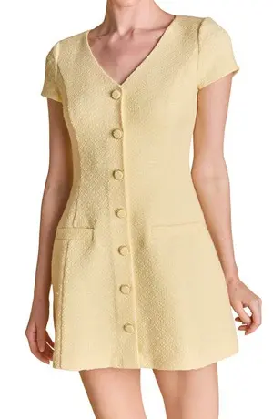 Endless Rose Tweed A-line Mini Dress - Butter