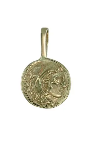 ALBISIA Alexander The Great Coin Pendant - 14k Yellow Gold