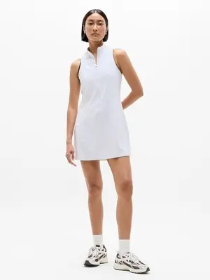 Athleta Zip Up Performance Dress - Bright White