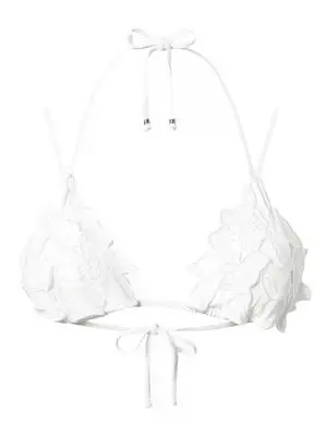 TWINSET Floral-appliqué Triangle Bikini Top - White
