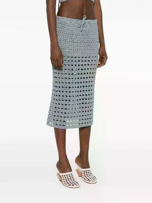 A.M.G. Open-knit Midi Skirt