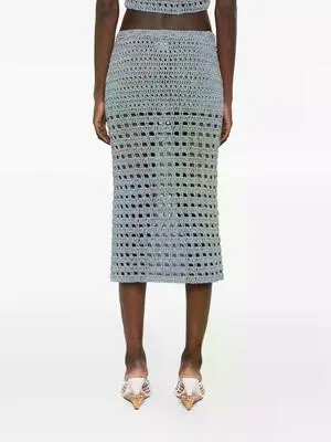 A.M.G. Open-knit Midi Skirt