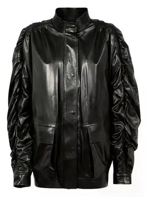 GIOVANNI BEDIN Ruched Leather Jacket