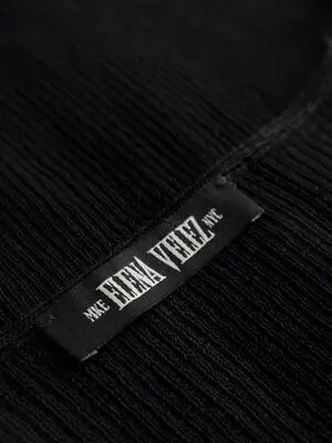 ELENA VELEZ Linen Knit Top - Black