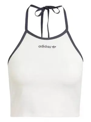 Adidas Logo-embroidered Halterneck Top - White