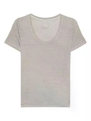 120% Lino Scoop-neck T-shirt