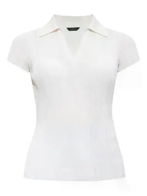 Balenciaga Ribbed-knit Polo Shirt
