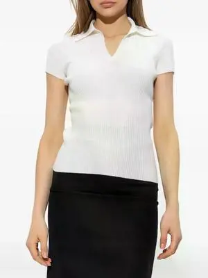 Balenciaga Ribbed-knit Polo Shirt