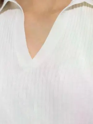 Balenciaga Ribbed-knit Polo Shirt
