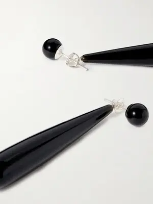 SOPHIE BUHAI Angelika Silver Onyx Drop Earrings