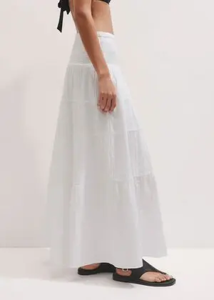 ME+EM Cheesecloth Tiered Maxi Skirt