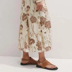 ME+EM Hydrangea Print Maxi Shirt Dress With Tie