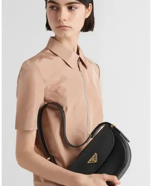 Prada Arque Leather Shoulder Bag