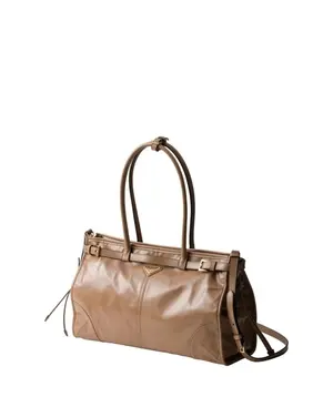 Prada Bonnie Large Convertible Shoulder Handbag - Powder
