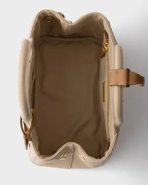 Prada Jardiniere Small Cotton Canvas Handbag - Neutral