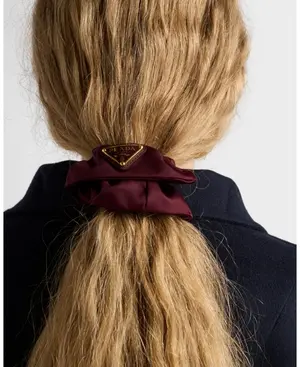 Prada Re-nylon Scrunchie - Burgundy