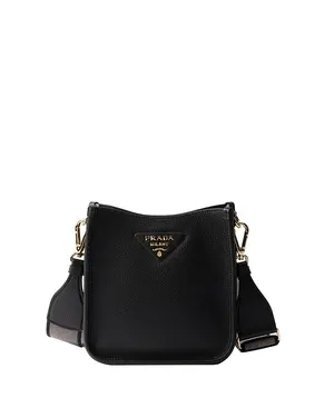 Prada Mini Leather Shoulder Bag - Black