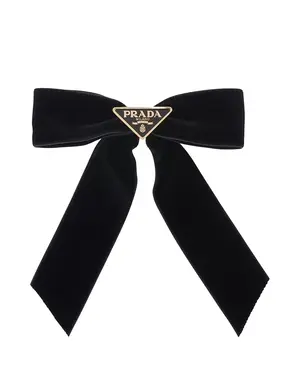 Prada Velvet Hair Clip - Black