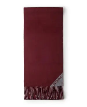 Prada Double Cashmere Scarf - Bordeaux/slate