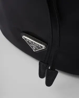 Prada Re-nylon Drawstring Pouch With Leather Wristlet - Black