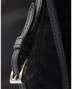 Prada Re-nylon Drawstring Pouch With Leather Wristlet - Black