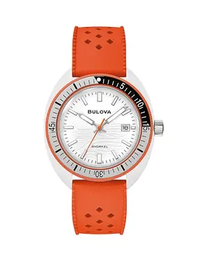 Bulova Snorkel 41mm Watch - White/orange