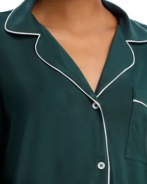 Eberjey Gisele Tencel Modal Long Pj Set - Pine/ivory