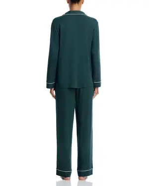 Eberjey Gisele Tencel Modal Long Pj Set - Pine/ivory