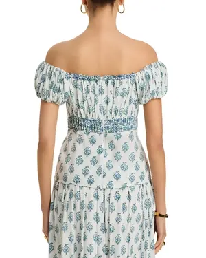 AREA STARS Block Print Off-the-shoulder Top