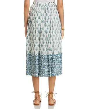 AREA STARS Block Print Midi Skirt