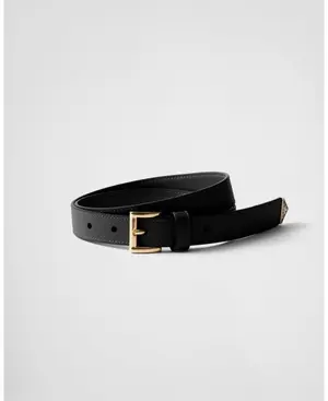 Prada Saffiano Leather Belt - Black