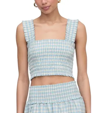 Hill House Home Azalea Nap Top - Blue/red Gingham