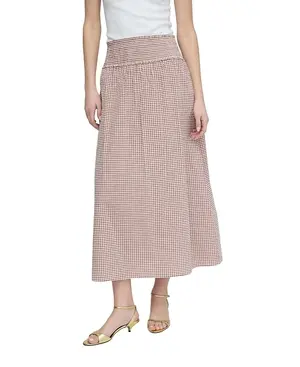 Hill House Home Delphine Nap Skirt - Cognac Gingham