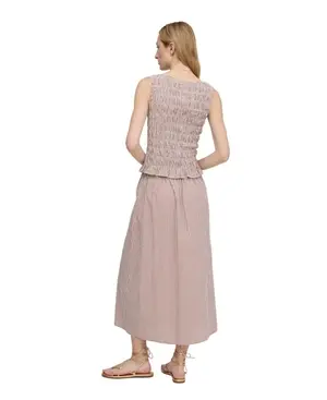 Hill House Home Delphine Nap Skirt - Cognac Gingham