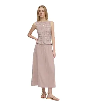 Hill House Home Delphine Nap Skirt - Cognac Gingham