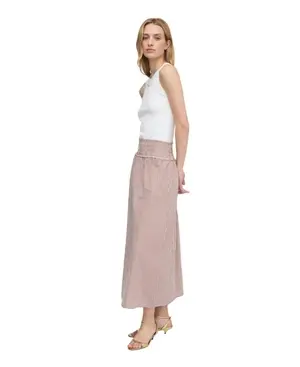 Hill House Home Delphine Nap Skirt - Cognac Gingham