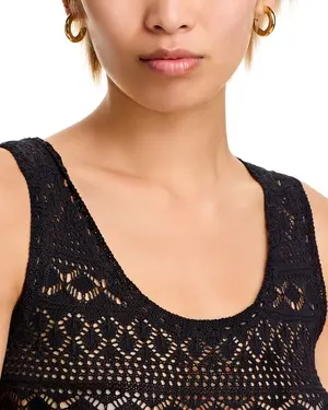 Aqua Klein Crochet Tank Top - Black